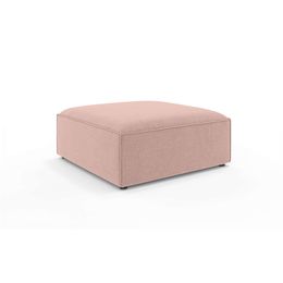 Polsterhocker OTTO HOME "HAILY Sitzhocker XL passend zur Serie, Ma&szlig;e B/T/H: 100/100/42 cm", rot (coral), B:100cm H:42cm T:100cm, 100% Polyester, Hocker, Polsterhocker, als Modul oder separat verwendbar, f&uuml;r individuelle Zusammenstellung