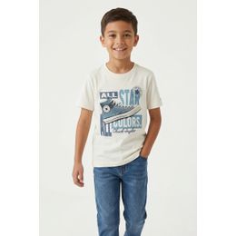 T-Shirt Converse "CNVB PATCHWORK SNEAKER TEE", Jungen, Gr. 164/170 (176), egret, Obermaterial: 60% Baumwolle, 40% Polyester, Shirts T-Shirt, f&uuml;r Kinder