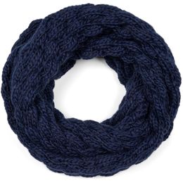Strickschal styleBREAKER "Strick Loop mit Bubblemuster", Damen, blau (dunkelblau), Modisch, Modet&uuml;cher