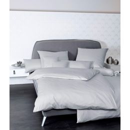Bettw&auml;sche Janine "Colors", grau (hellgrau), B/L: 240cm x 220cm, 1 Stk., 2 Stk., Mako-Satin, B/L: 80cm x 80cm & 80cm x 80cm, 3 Stk., Mako-Satin, Obermaterial: 100% Baumwolle, Bettw&auml;sche, Bettw&auml;sche, feinf&auml;dige uni Bettw&auml;sche f&uuml;r alle Jahreszeiten, Markenrei&szlig;verschluss