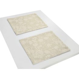 Platzset Adam "Flower Cuv&eacute;e" Gr. 1, beige (natur), B:40cm L:50cm, Obermaterial: 100% Baumwolle, Platzsets, GOTS organic,zertifiziert durch CERES 0242,Made in Germany