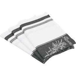 Geschirrtuch Ross "Exclusiv", schwarz, B:50cm L:70cm, 50% Baumwolle, 50% Leinen, Geschirrt&uuml;cher, Geschirrtuch, Mittelstreifen mit Kr&auml;utern, 50x70 cm