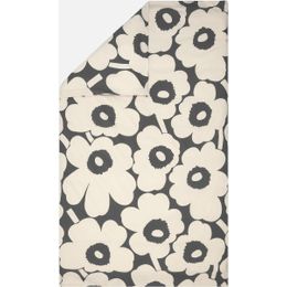 Bettbezug Marimekko "UNIKKO", grau, B:140cm L:200cm, Perkal (Bio-Baumwolle), Obermaterial: 100% Baumwolle, Bettbez&uuml;ge, aus ungebleichter Baumwolle gefertigt