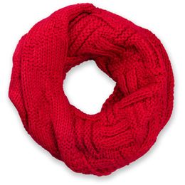 Strickschal styleBREAKER "Strick Loop mit Gitter und Rippenmuster", Damen, rot, Obermaterial: 100% Viskose CV., Modisch, Modet&uuml;cher