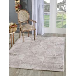 Teppich Sanat "Harmony 3212, auch als L&auml;ufer" Gr. 2, beige (dunkelbeige), B:80cm H:12mm L:150cm, Kunstfaser, Teppiche, Teppich, Wohnzimmer, Kurzflor, modern, abtrakt, Schlafzimmer
