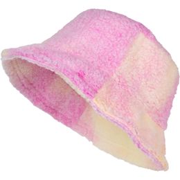 Fischerhut styleBREAKER "Teddyfell Fischerhut Ombr&eacute;", Damen, pink (pink, gelb), Obermaterial: 100% Polyester PES., Modisch, H&uuml;te