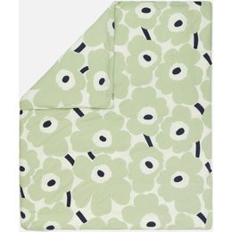 Bettbezug Marimekko "UNIKKO", blau, B:200cm L:200cm, Perkal (Bio-Baumwolle), Obermaterial: 100% Baumwolle, Bettbez&uuml;ge, aus ungebleichter Baumwolle gefertigt