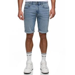 Shorts INDICODE "INKaden", Damen, Gr. L, N-Gr, blau wash, Denim/Jeans, Obermaterial: 98% Baumwolle, 2% Elasthan, unifarben, regular fit knielang, Hosen Shorts