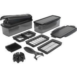 Gem&uuml;seschneider Genius "Nicer Dicer Plus Jubil&auml;ums-Edition, Set 13-tlg.", schwarz, B:14cm H:28,5cm T:13,5cm, Zerkleinerer, Gem&uuml;seschneider, Zerkleiner mit XXL- Messereins&auml;tze