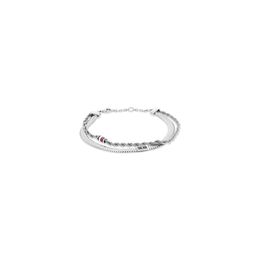 Armkette Tommy Hilfiger "LAYERED SET", edelstahlfarben, blau, wei&szlig;, rot, Armb&auml;nder, Damen, 19cm, Edelstahl, Armkette