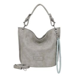 Schultertasche Fritzi aus Preussen "Fritzi31N", Damen, Gr. B/H/T: 13cm x 28cm x 26cm, grau, Polyurethan (PU), unifarben, Taschen Schultertasche, aus veganen Materialien