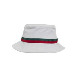 Trucker Cap Flexfit "Flexfit Bucket Hat Stripe Bucket Hat", Damen, Gr. onesize, wei&szlig;, firerot, gr&uuml;n, 98% Baumwolle, 2% Elasthan, gestreift, Caps