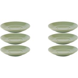 Untertasse APS "6er Set Kaffeeuntertasse -SNUG-", gr&uuml;n, H:2,5cm &Oslash;:14,5cm, Porzellan, Speiseteller, Teller Set, hochwertig verarbeitetes Material