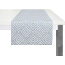 Tischl&auml;ufer WIRTH "Telfort" Gr. 1, blau, B:150cm L:40cm, Baumwolle, Polyester, Tischdecken