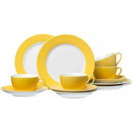 Ritzenhoff & Breker Kaffeeservice RITZENHOFF & BREKER "Geschirr-Set, Service", gelb (sonnengelb), 12 Stk., Porzellan, Geschirr-Sets, Kaffeeservice, 12 Teile, f&uuml;r 4 Personen