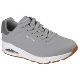 Sneaker Skechers "UNO-SUITED ON AIR", Herren, Gr. 47,5, hellgrau, Lederimitat, Veloursleder, Schuhe Sneaker, Freizeitschuh, Halbschuh, Schn&uuml;rschuh mit modischer Keilsohle