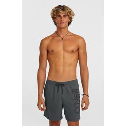 O`Neill Badeshorts O'NEILL "ORIGINAL CALI 16'' SWIMSHORTS", Gr. L (52), N-Gr, asphalt, Obermaterial: 100% Polyester, Badehosen Badeshorts, mit seitlichen Eingrifftaschen und Ges&auml;&szlig;tasche, mit Stickerei am Bein