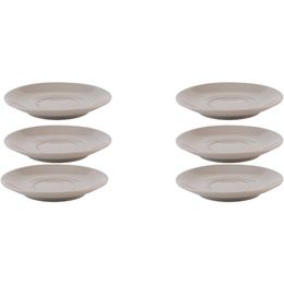 Untertasse APS "6er Set Cappuccinountertasse -SNUG-", grau, H:2,5cm &Oslash;:15,5cm, Porzellan, Speiseteller, Teller Set, hochwertig verarbeitetes Material