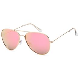 Pilotenbrille styleBREAKER "Kinder Pilotenbrille 4 bis 10 Jahre", Jungen, pink (gestell gold, glas pink verspiegelt), Modisch, Sonnenbrillen