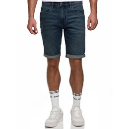 Shorts INDICODE "INKaden", Damen, Gr. L, N-Gr, iconic blau, Denim/Jeans, Obermaterial: 98% Baumwolle, 2% Elasthan, unifarben, regular fit knielang, Hosen Shorts