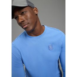Rundhalsshirt DELMAO, Herren, Gr. 4XL (68/70), hellblau, Single Jersey, Obermaterial: 100% Baumwolle, unifarben, Basic, Basic schmal, Rundhals, Rippb&uuml;ndchen, Shirts Rundhalsshirt, mit Markenlabel