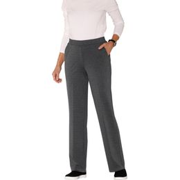 Damen B&uuml;gelfaltenhose in Interlock-Qualit&auml;t anthrazit-meliert, Gr&ouml;&szlig;e 26