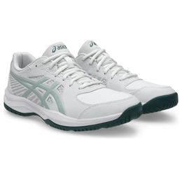 Tennisschuh asics "COURT SLIDE 4", Herren, Gr. 42,5, wei&szlig;, cold moss, Textil, Schuhe, Multicourt-Schuh, Allcourtschuh