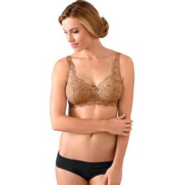 SuSa Damen BH ohne B&uuml;gel aus elastischer Spitze champagner + elfenbein, Gr&ouml;&szlig;e 95B
