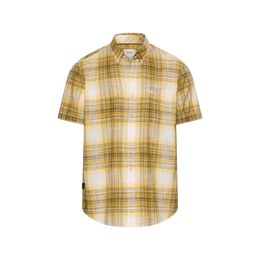 Karohemd Camel Active, Herren, Gr. XXL, N-Gr, sun gelb, Web, Obermaterial: 100% Baumwolle, kariert, normal h&uuml;ftbedeckend, Rundhals, Hemden Karohemd, kurzarm, mit Button-Down-Kragen