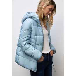 Steppjacke Street One, Damen, Gr. 42, sterling blau, Steppware, Obermaterial: 100% Polyester. Futter: 100% Polyester. Wattierung: 100% Polyester (REPREVE), unifarben, regular fit normal, Jacken Steppjacke, mit Kapuze