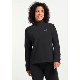 Stehkragenpullover Jack Wolfskin "TAUNUS 100 HZ W", Damen, Gr. L (42/44), schwarz, Obermaterial: 100% POLYESTER, Pullover Stehkragenpullover