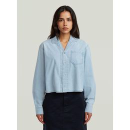 G-Star Raw Langarmshirt G-STAR "Resort Boxy Relaxed Shirt", Damen, Gr. L, vintage smithsonite, Obermaterial: 100% Baumwolle, Shirts Langarmshirt