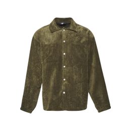Langarmhemd DEF "DEF Herren DEF Cord Shirt", Herren, Gr. XL, US-Gr&ouml;&szlig;en, olive, 84% Polyester, 16% Polyamid, unifarben, normal, Hemden