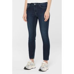 Slim-fit-Jeans SENSES.THE LABEL, Damen, Gr. 26, blau (tiefblau), Denim/Jeans, Material: 78% Baumwolle, 21% Polyester, 1% Elasthan, Abriebeffekte, slim fit, Jeans Slim-fit-Jeans, mit Stretch-Anteil