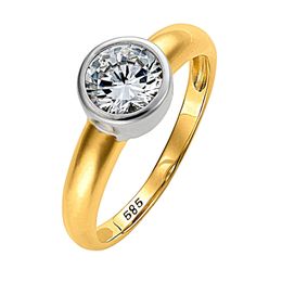 Fingerring Lady Gr. 16, gold (gelbgold 585), Fingerringe, Damen, 16, Metall, Fingerring