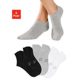 H.I.S. Sneakersocken H.I.S, Herren, Gr. 35-38, bunt (2x schwarz, 2x hellgrau, meliert, 2x wei&szlig;), Baumwollmischung, unifarben, elastisch, Socken Sneakersocken, mit besonders kurzem Schaft