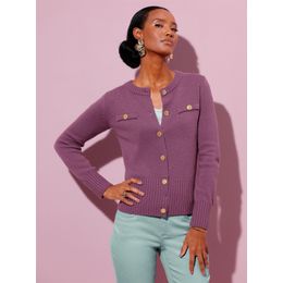 WITT Damen Cardigan in kurzer Form, violett, Gr&ouml;&szlig;e 36