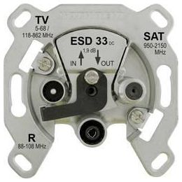 Kathrein ESD 33 Antennendose BK, SAT, TV, UKW Unterputz Durchschleifdose