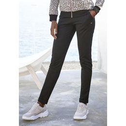 Lascana Loungepants schwarz Gr. 32/34 f&uuml;r Damen. Mit Tunnelzug, Kordelzug. Bequem. Nachhaltig.
