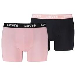 Levi's Boxer LEVI'S "LEVIS MEN REPEAT LOGO BOXER BRIEF", Herren, Gr. XL, pink, schwarz, Obermaterial: 95% Baumwolle, 5% Elasthan, k&ouml;rpernah, Unterhosen, ohne Eingriff, Logobund, elastisch