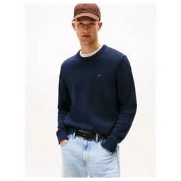 Tommy Hilfiger Rundhalspullover TOMMY JEANS, Herren, Gr. L, schwarz night navy, Sweatware, Obermaterial: 100% Baumwolle, slim fit normal, Rundhals, eingesetzt Rippstrickb&uuml;ndchen, Pullover Rundhalspullover, Slim fit mit Rundhalsausschnitt
