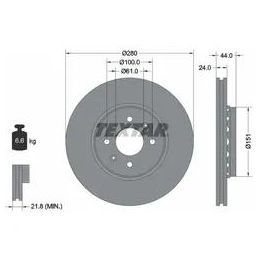 TEXTAR Bremsscheibe PRO 92254603 vorne rechts links au&szlig;enbel&uuml;ftet 280mm f&uuml;r RENAULT DACIA SAMSUNG 8671005975 402065719R 7700426389