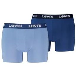 Levi's Boxer LEVI'S "LEVIS MEN REPEAT LOGO BOXER BRIEF", Herren, Gr. L, blau, navy, Obermaterial: 95% Baumwolle, 5% Elasthan, k&ouml;rpernah, Unterhosen, ohne Eingriff, Logobund, elastisch
