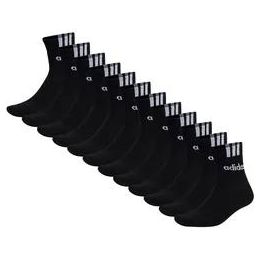 Sneakersocken Adidas ORIGINALS "Socken Cushioned 3S Linear 12er Pack", Herren, Gr. 40-42, schwarz, Obermaterial: 71% Baumwolle CO. 26% Polyester PES. 2% Elasthan EL. 1% Nylon NY., Socken Sneakersocken