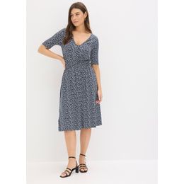 bonprix Jerseykleid aus Viskose-Mix, blau, Gr.44/46 (L), Sommerliches Jerseykleid aus nachhaltiger Viskose mit elastischem Bund in der Taille., aus Viskose