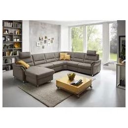 Wohnlandschaft DIE PLANBAR "ZE-EM16033 U-Form, Breite 330 cm", mammut nougat, B:330cm T:262cm, 100% Polyester, Sofas, Wohnlandschaft, wahlweise mit Kopfst&uuml;tzen und Bettfunktion
