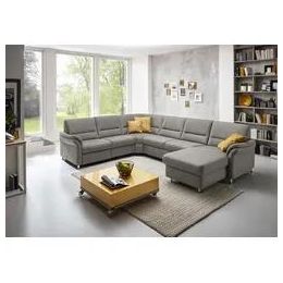 Wohnlandschaft DIE PLANBAR "ZE-EM16033 U-Form, Breite 330 cm", mammut alu, B:330cm T:262cm, 100% Polyester, Sofas, Wohnlandschaft, wahlweise mit Kopfst&uuml;tzen und Bettfunktion