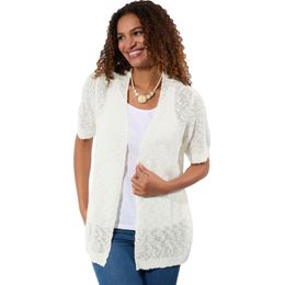 CR&Eacute;ATION L Damen Strickjacke in offener Form wei&szlig; Gr&ouml;&szlig;e 40