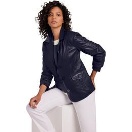 Mainpol Damen Lederblazer aus Lammnappa marine Gr&ouml;&szlig;e 38