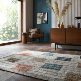 Teppich FLAIR RUGS "ALDER BOUCLE BLOCKS", mehrfarbig, B:160cm H:0mm L:230cm, Oberfl&auml;che: 58% Wolle, 42% Synthetik. R&uuml;ckseite: 58% Wolle, 42% Polyester, Teppiche, Teppich
